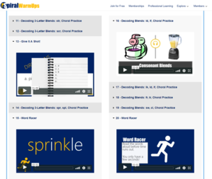 Reading and Word Study Warm-Ups | SpiralWarmUps.com